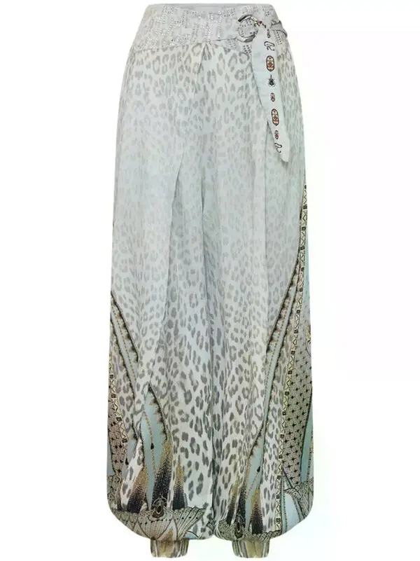 Camilla Asymmetrical Belted Trousers - Grey