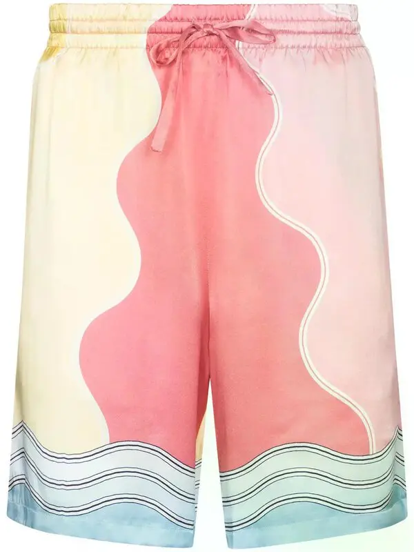 Casablanca Soleil Levant Silk Shorts - Pink