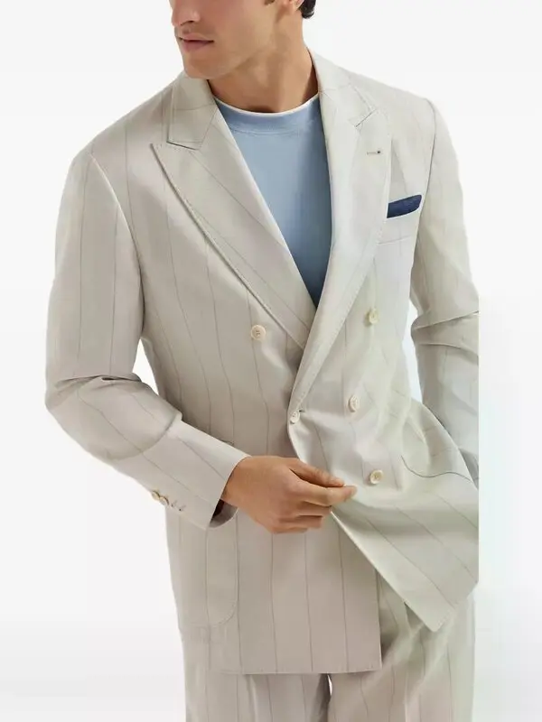Brunello Cucinelli Silk-twill Blazer - Neutrals