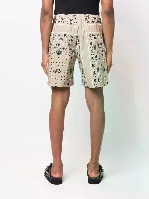 MSGM Paisley Print Cotton Shorts - Neutrals