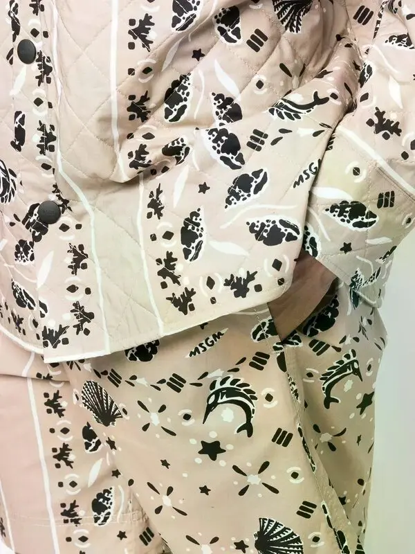 MSGM Paisley Print Cotton Shorts - Neutrals