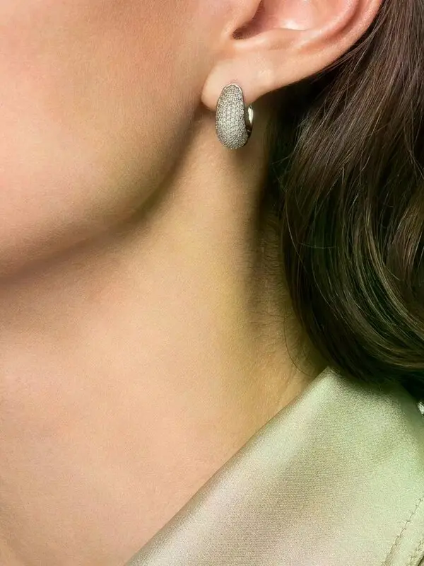 Tom Wood Ice Hoop Pave Earrings