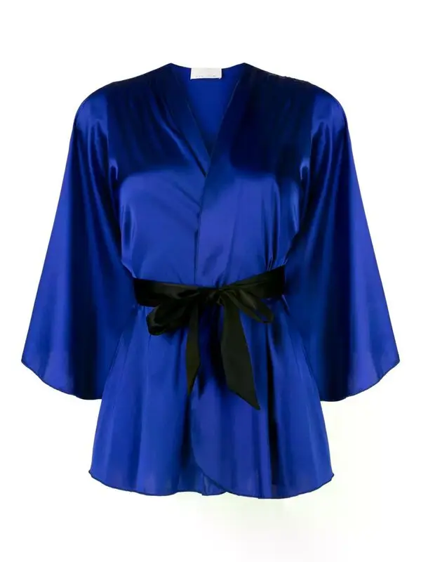 FLEUR DU MAL Angel-sleeve Robe - Blue