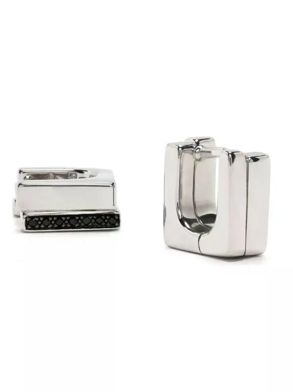 Tom Wood Sterling Step Spinel Huggie Earrings