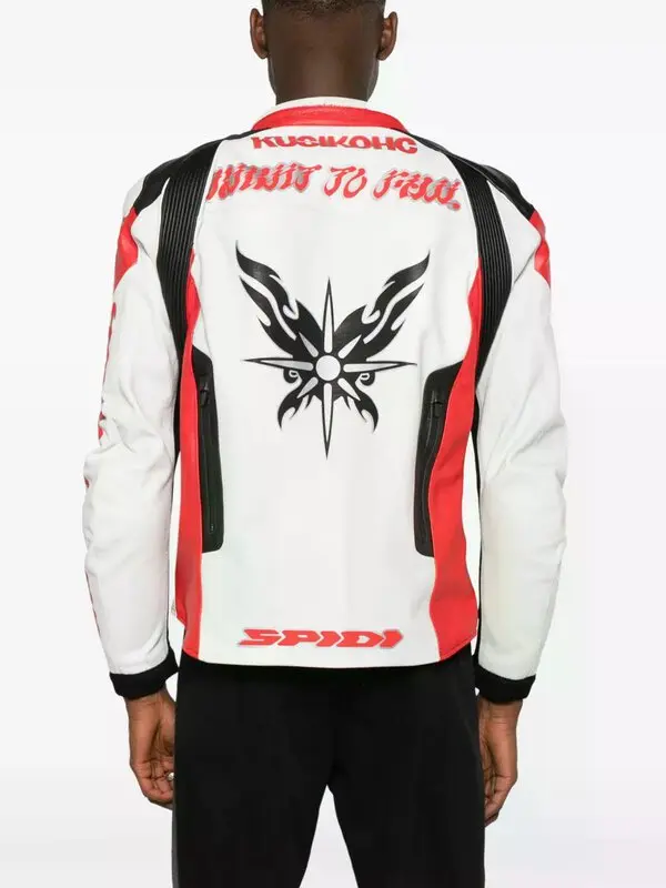 KUSIKOHC Graphic-print Leather Jacket