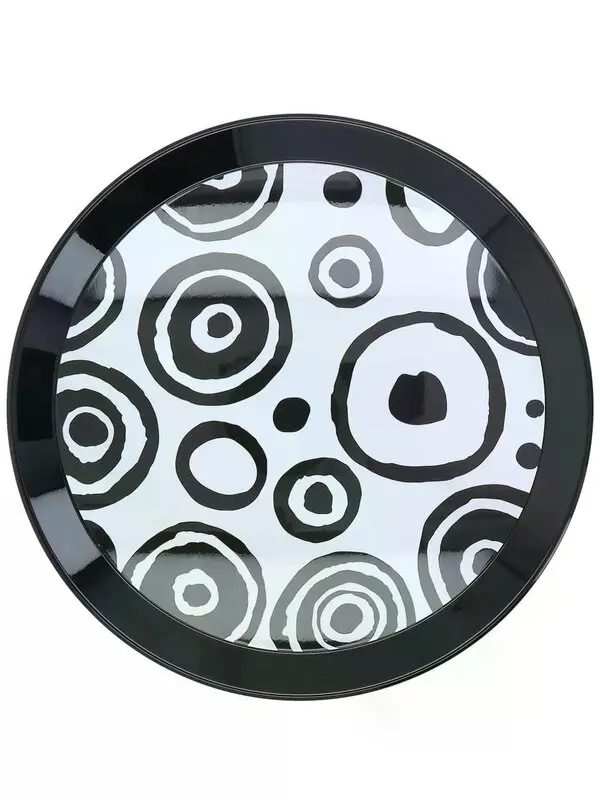 10 CORSO COMO Circle-print Steel Tray - Black