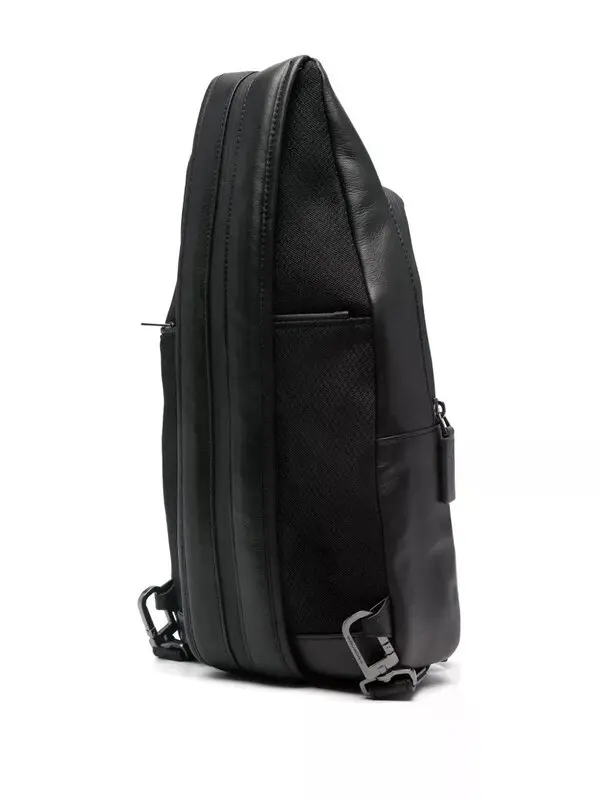 PIQUADRO Logo-embossed Leather Backpack