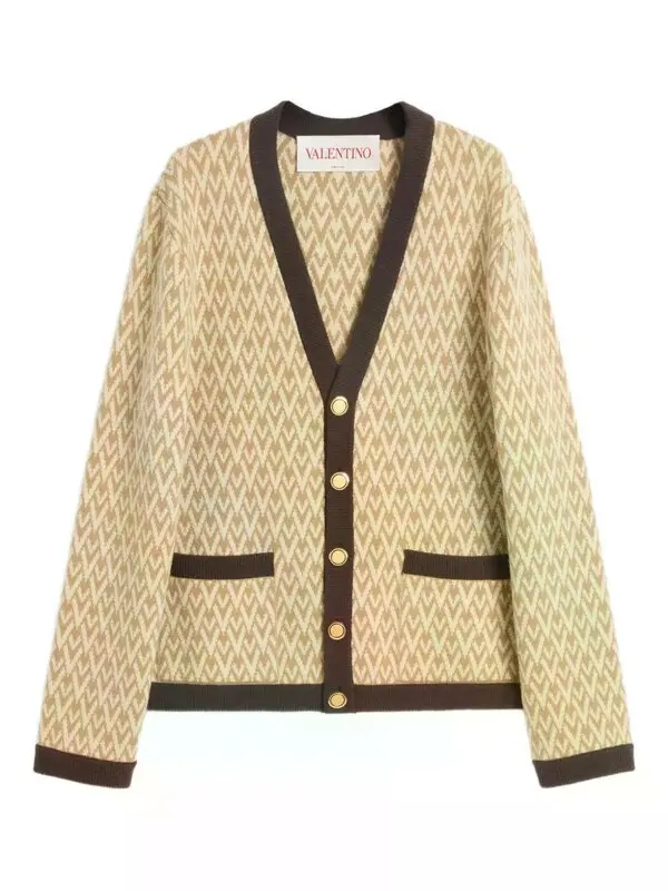 Valentino Garavani Jacquard Virgin Wool Cardigan
