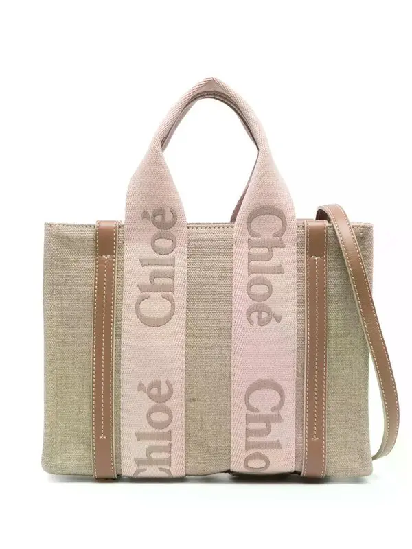 Chloé Small Woody Linen Tote Bag - Neutrals