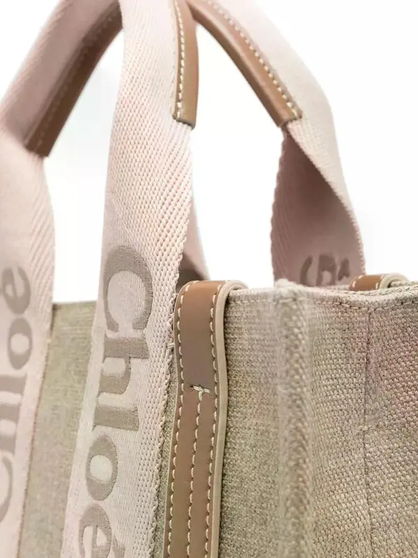 Chloé Small Woody Linen Tote Bag - Neutrals