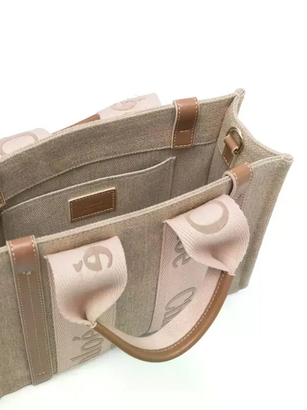 Chloé Small Woody Linen Tote Bag - Neutrals