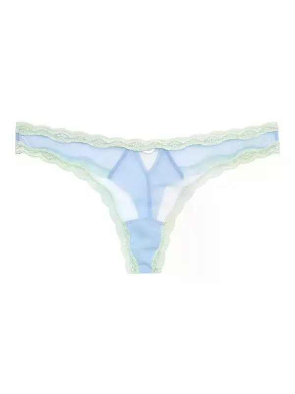 FLEUR DU MAL Lace-trimmed Thong