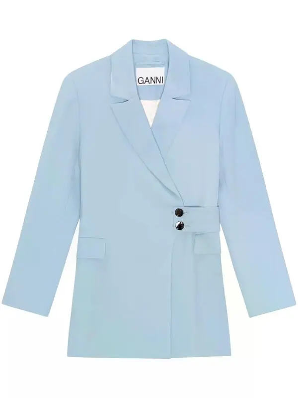 GANNI Twill Belted Blazer