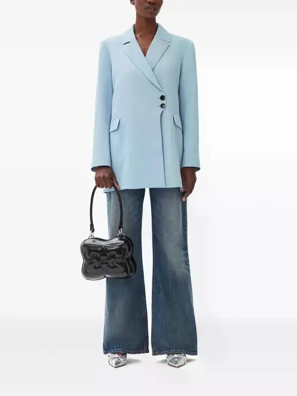 GANNI Twill Belted Blazer