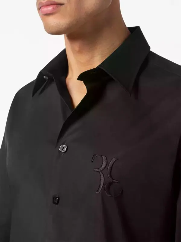 BILLIONAIRE Logo-embroidery Cotton Shirt