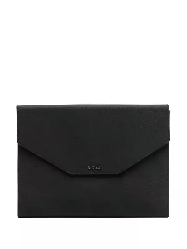 BOSS Faux-leather A4 Folder - Black