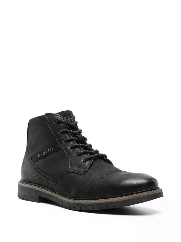 BUGATTI Caj Leather Ankle Boots - Black