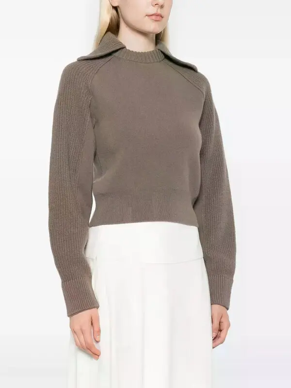 LANVIN Fine Knit Sweater With Marl Knit Panels