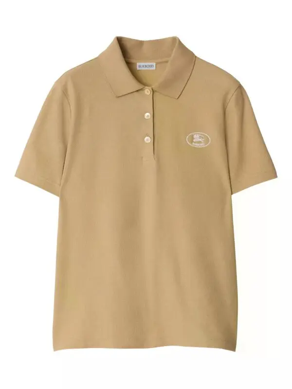 Burberry Short Sleeve Cotton Polo Shirt With Logo Embroidery