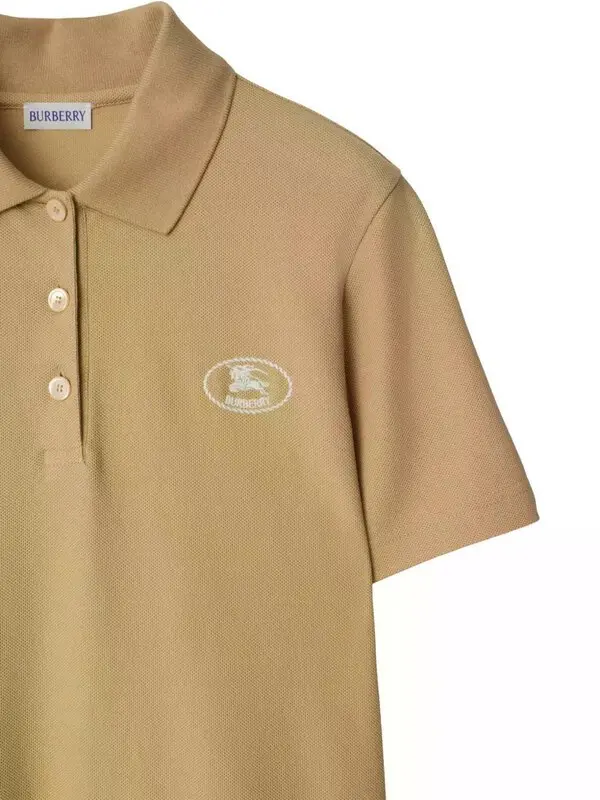 Burberry Short Sleeve Cotton Polo Shirt With Logo Embroidery