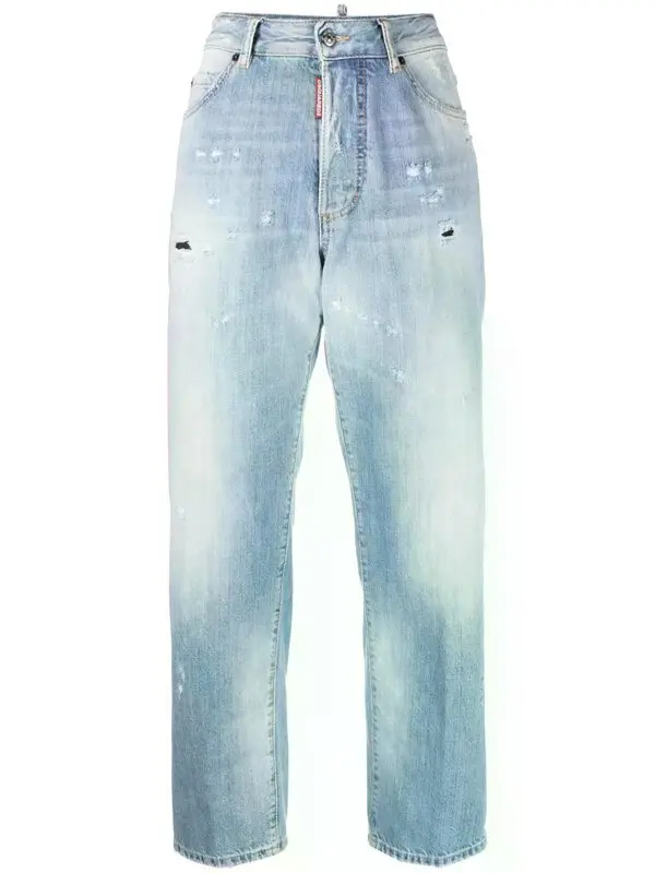 Dsquared2 Bleached-wash Cropped Jeans