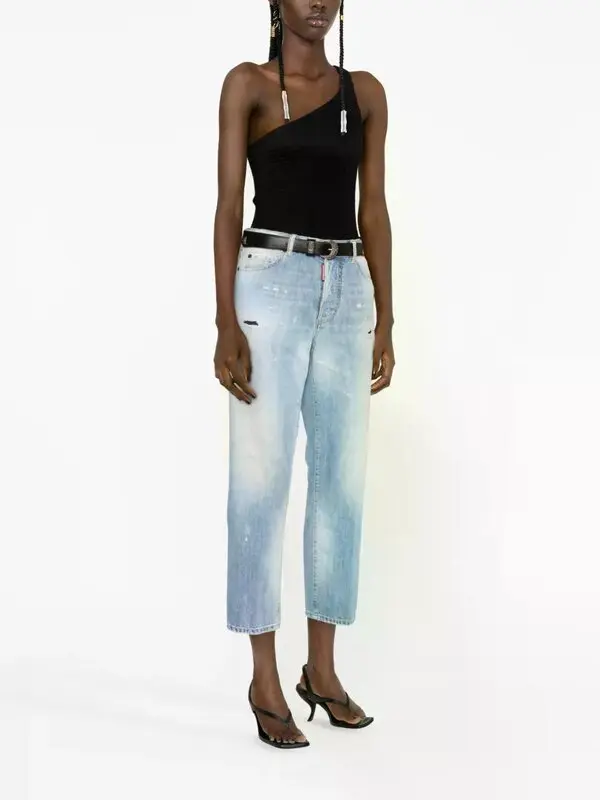 Dsquared2 Bleached-wash Cropped Jeans