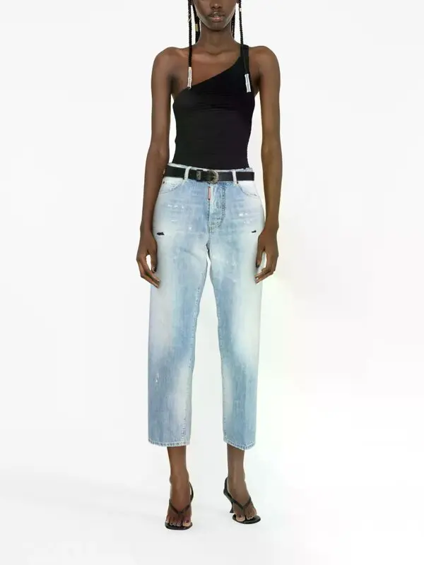 Dsquared2 Bleached-wash Cropped Jeans