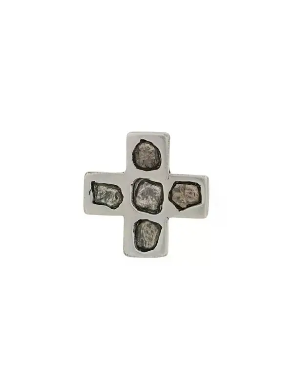 PARTS OF FOUR Plus Mega Pavé 12mm Single Earring - Silver