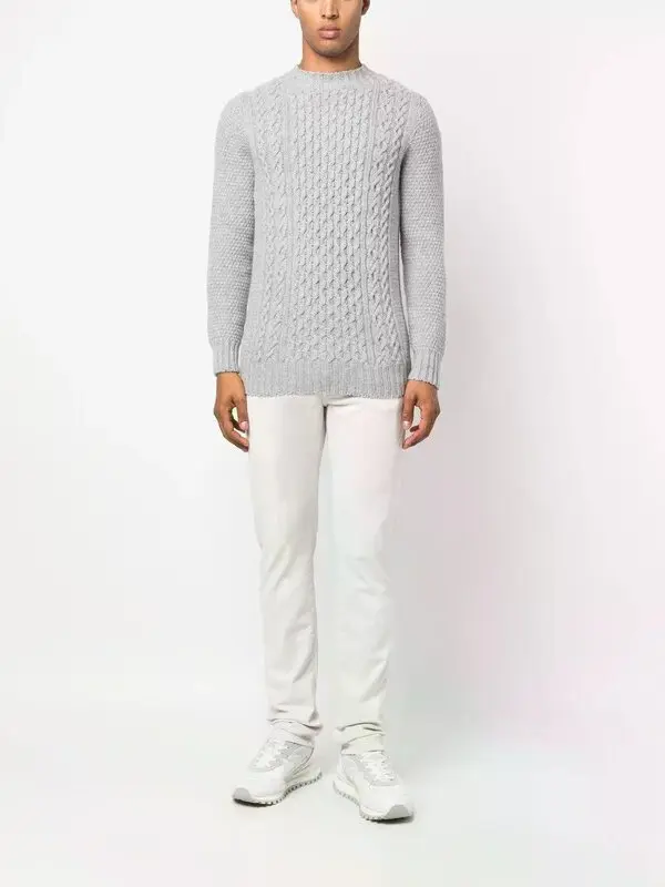 DRUMOHR Cable-knit Fitted Jumper - Grey