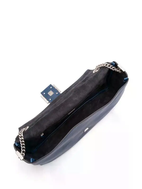Fendi Leather Baguette Shoulder Bag - Blue