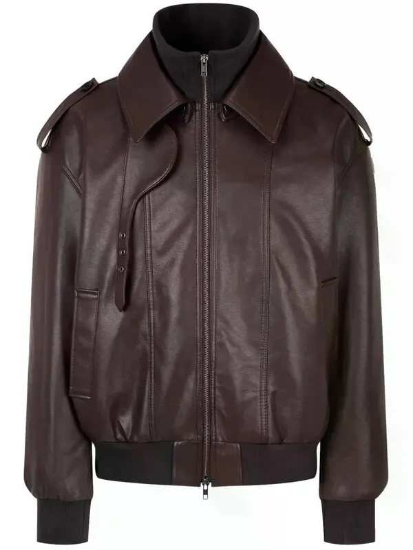 STUDIO TOMBOY Faux-leather Bomber Jacket