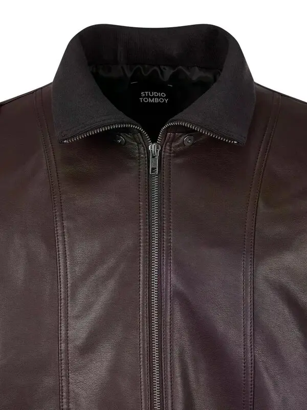 STUDIO TOMBOY Faux-leather Bomber Jacket