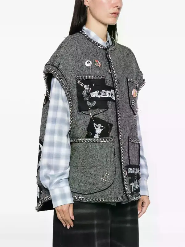R13 Herringbone Sleeveless Jacket