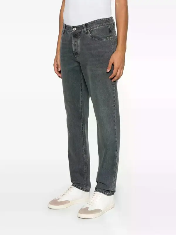 Brunello Cucinelli Logo-embroidered Jeans - Grey