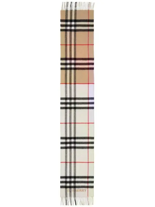 Burberry Contrast-check Cashmere Scarf - Neutrals