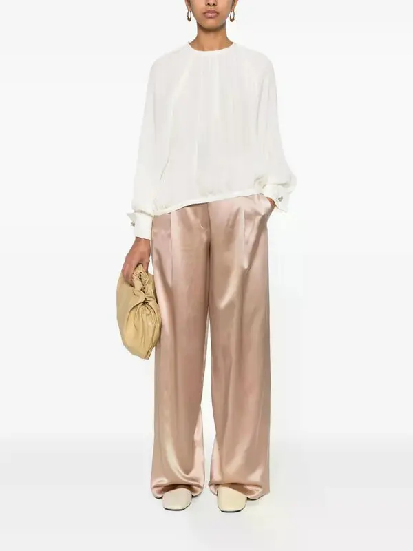 Max Mara Fiesta Wide-leg Silk Trousers - Neutrals
