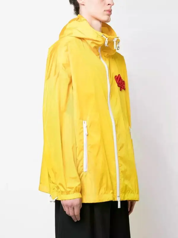 Dsquared2 Hooded Jacket With Logo Patch - Orange
