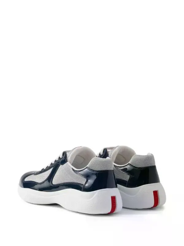Prada America's Cup Sneakers In Patent Leather And Technical Fabric - Blue