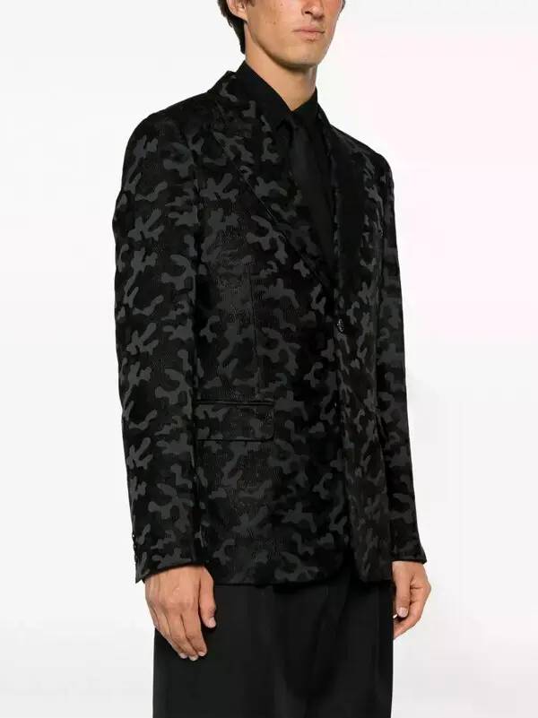 Comme Des Garçons Single-breasted Jacquard Blazer