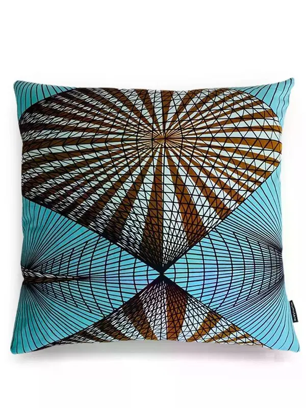 MUMUTANE Isolo Ruse Graphic-print Wool Cushion - Blue