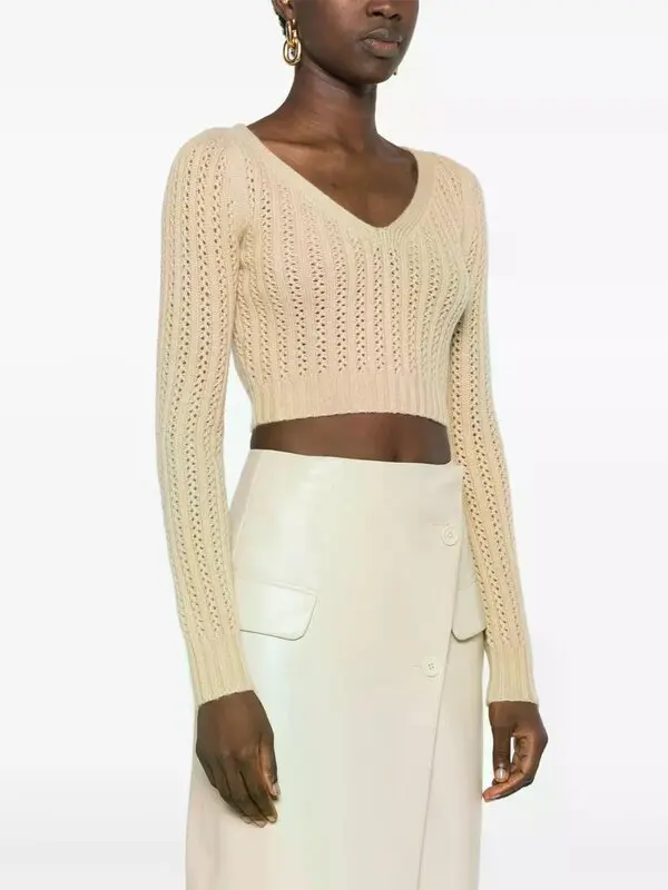 Max Mara Cropped Open-knit Jumper
