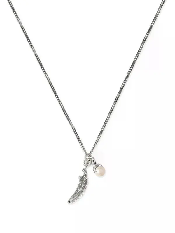 Emanuele Bicocchi Piuma-pendant Pearl Necklace - Silver