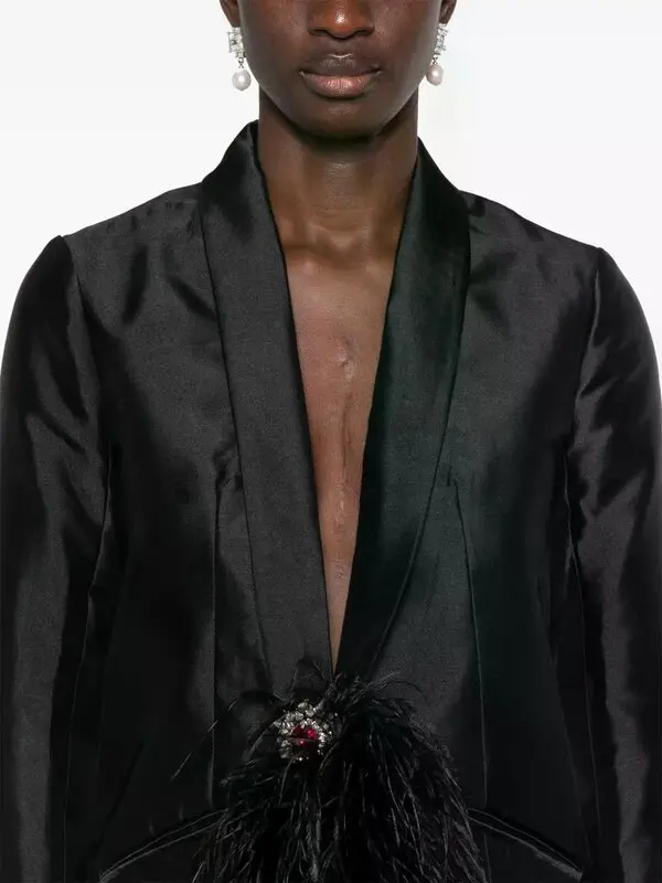 LOULOU Feather-sash Blazer