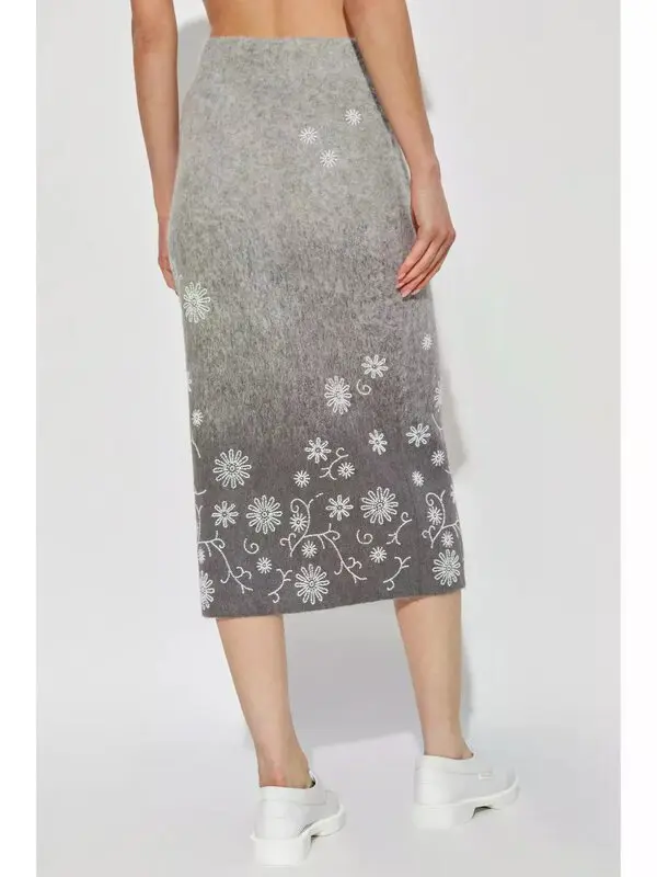 Kenzo Beaded Alpaca Wool-blend Skirt