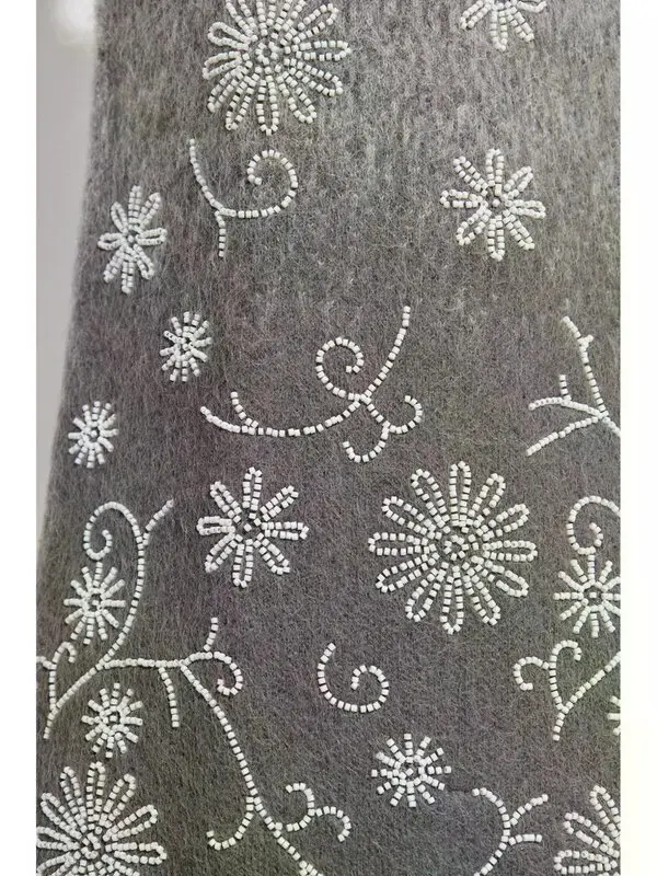 Kenzo Beaded Alpaca Wool-blend Skirt