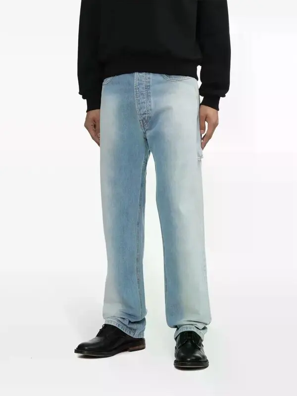 Random Identities Cut-out Straight-leg Jeans