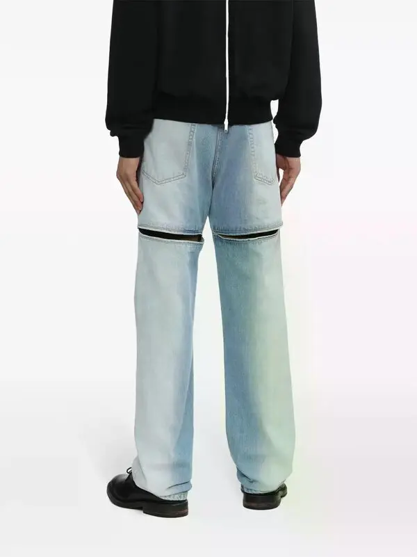Random Identities Cut-out Straight-leg Jeans