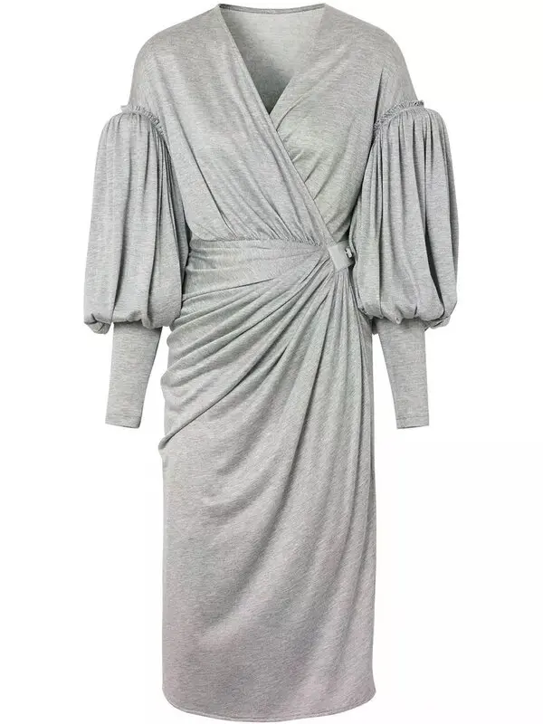Burberry Puff Sleeve Wrap Dress