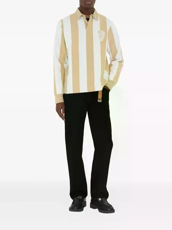 Burberry Loose Fit Wide Leg Jeans With Logo Appliqu
