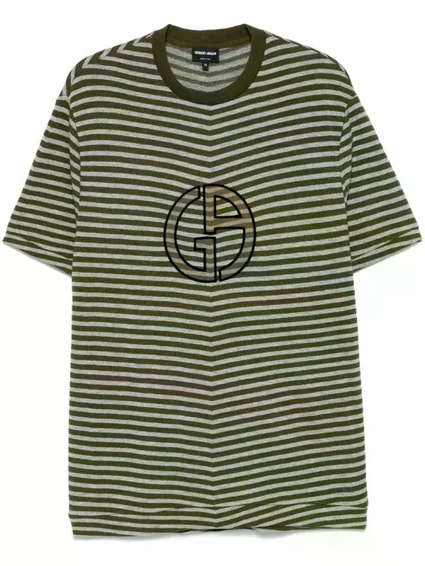 Giorgio Armani Flocked-logo T-shirt - Green